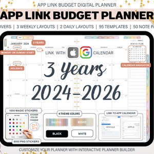 Digital Budget Planner 2024 2025 2026 Budget Planner - Etsy