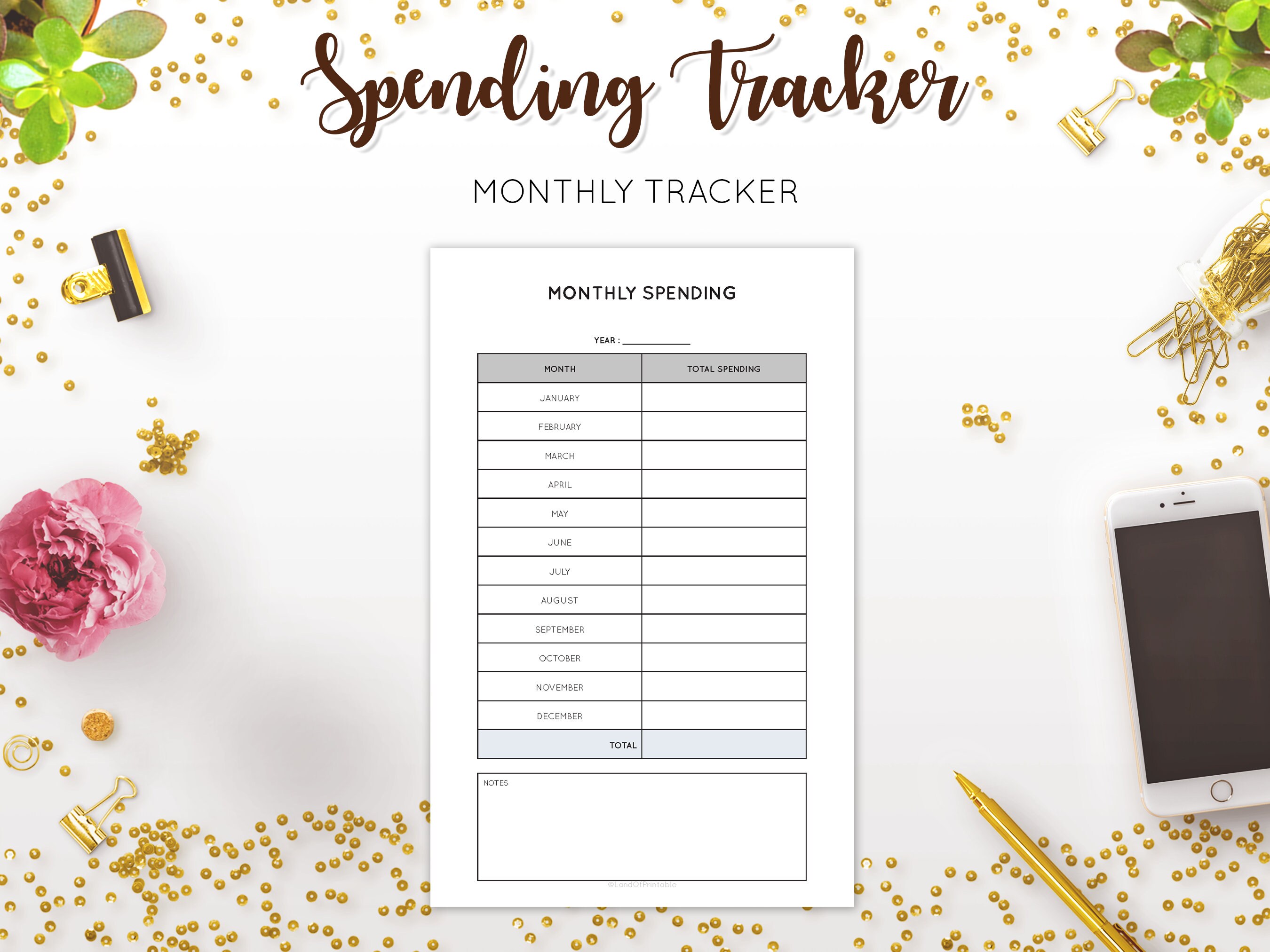 Spending Tracker, Spending Log, Expense Tracker, Budget Planner Money ...