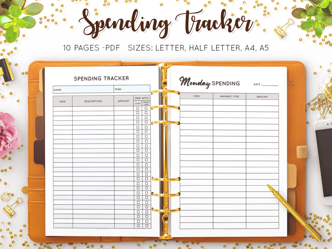Spending Tracker Spending Log Expense Tracker Bill Finance Planner ...