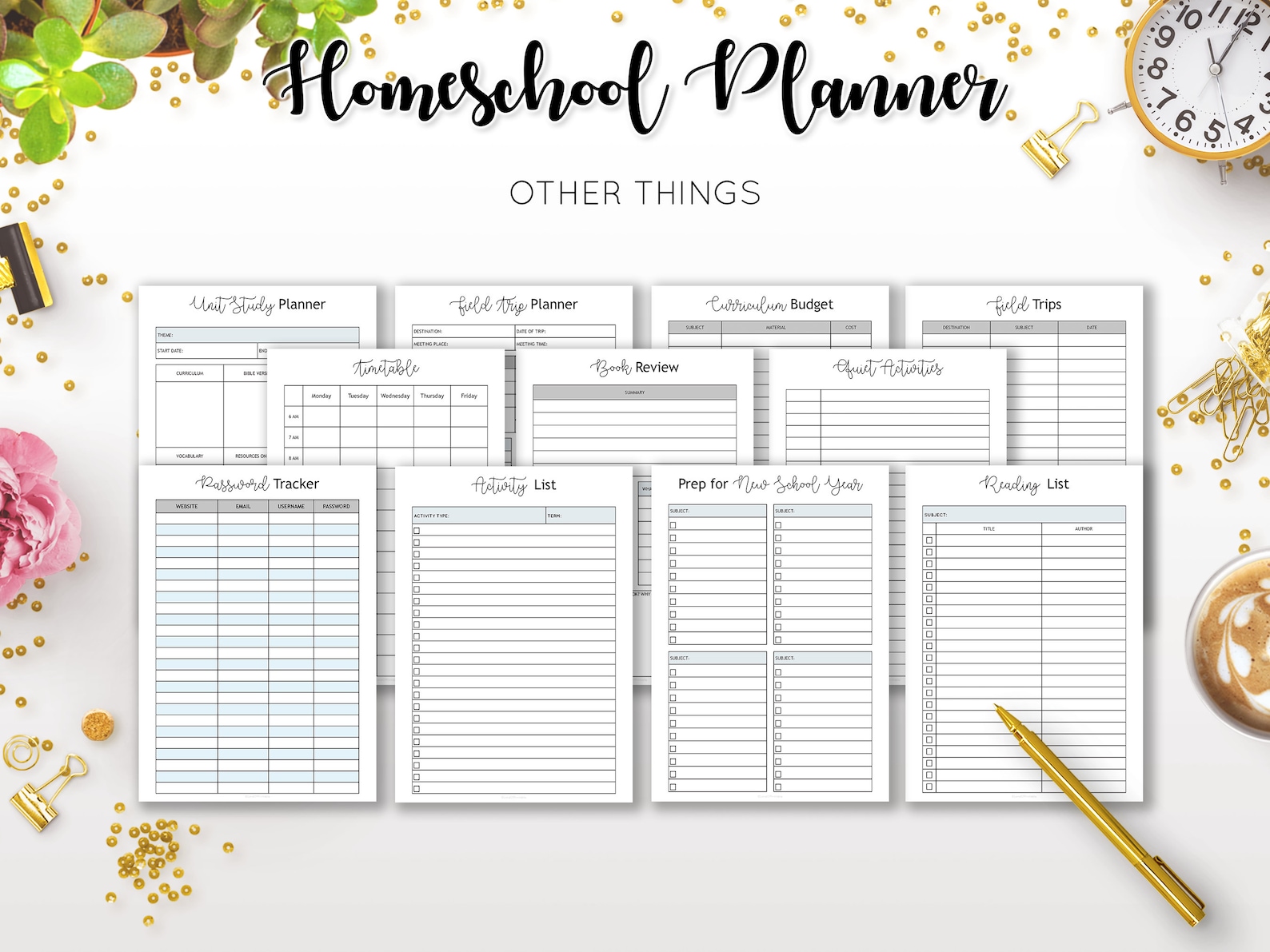 Homeschool Planner Lesson Plan Ultimate Printable Curriculum Academic ...