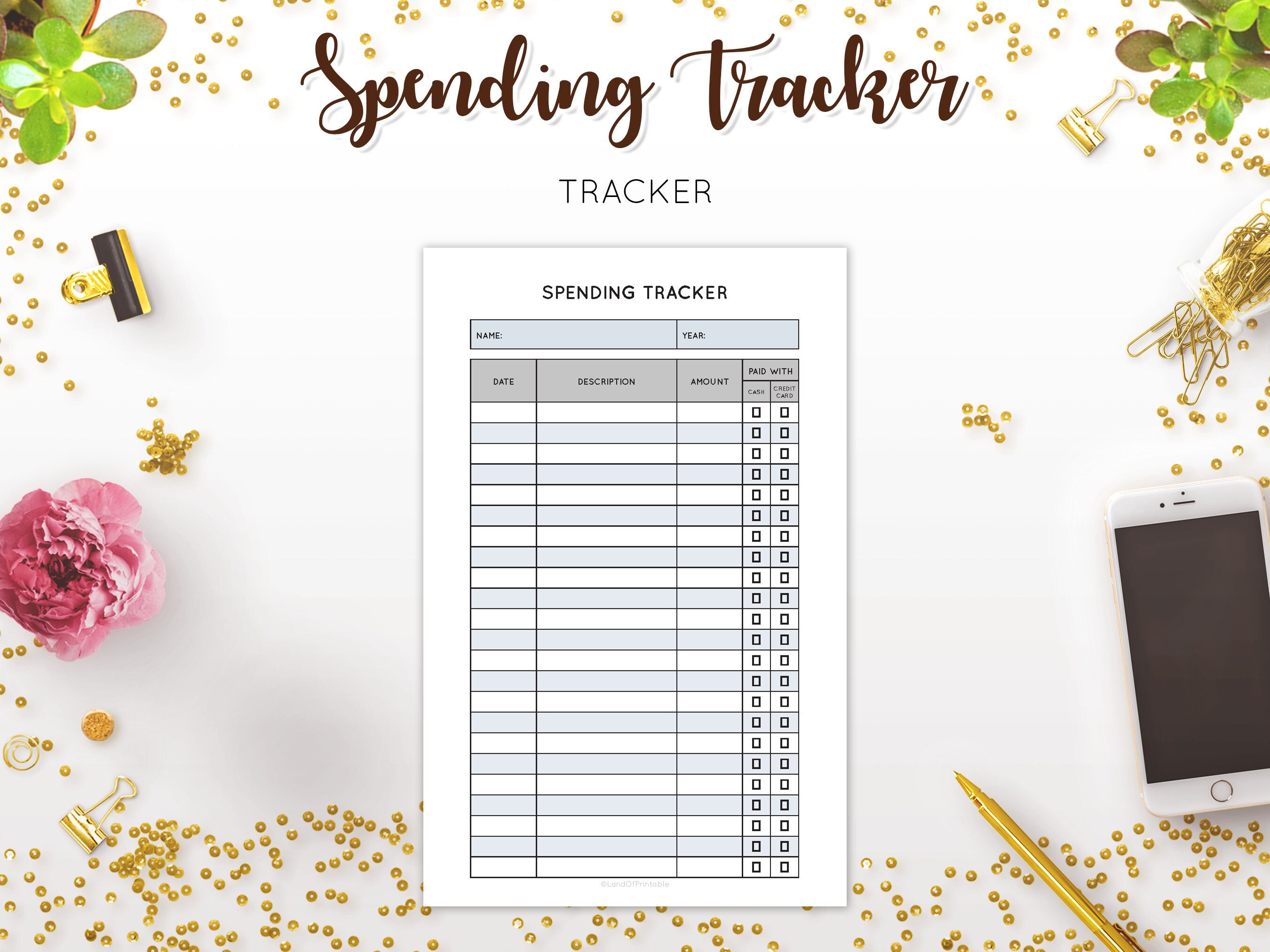 Spending Tracker, Spending Log, Expense Tracker, Budget Planner Money ...