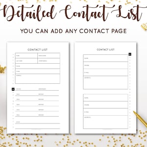 Detailed Address Book, Address Book With Tabs, Contact List, Address ...