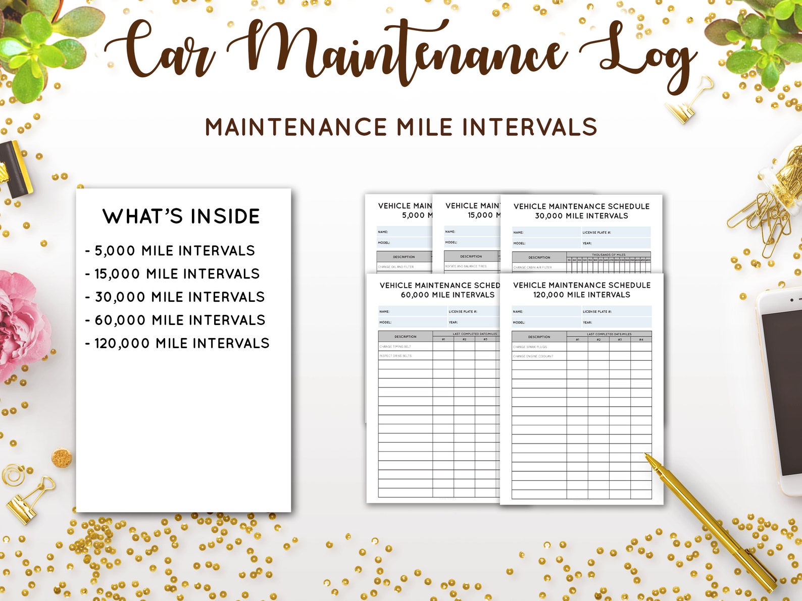 Car Maintenance Log, Vehicle Maintenance, Car Log Book, Car Maintenance ...