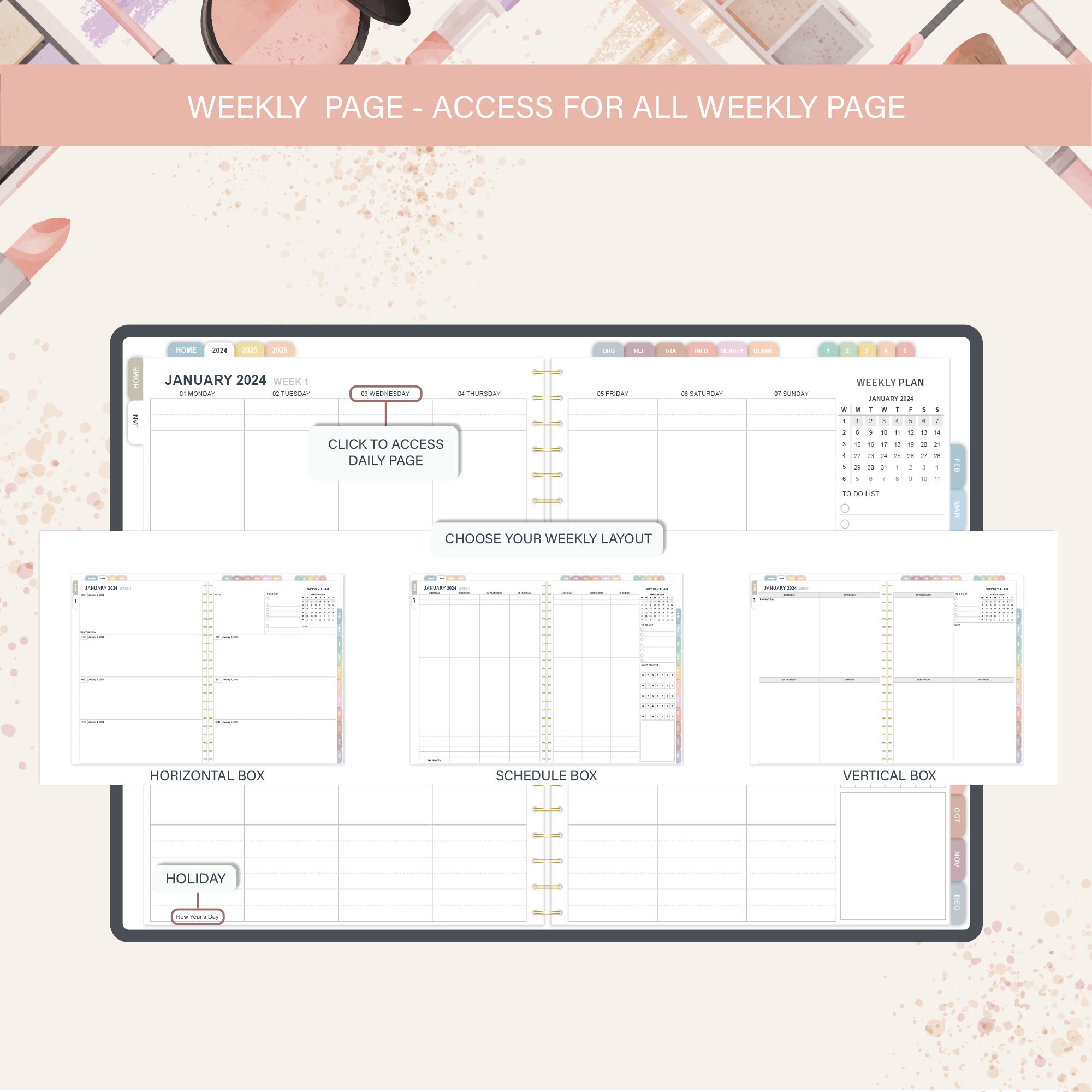 THAT GIRL Planner, 2024 2025 2026, Dated Digital Planner, Weekly and ...