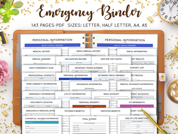 Emergency Binder Emergency Preparedness Printable in Case of - Etsy