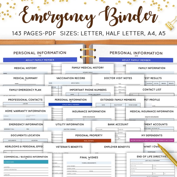 Emergency Preparedness Binder - Etsy