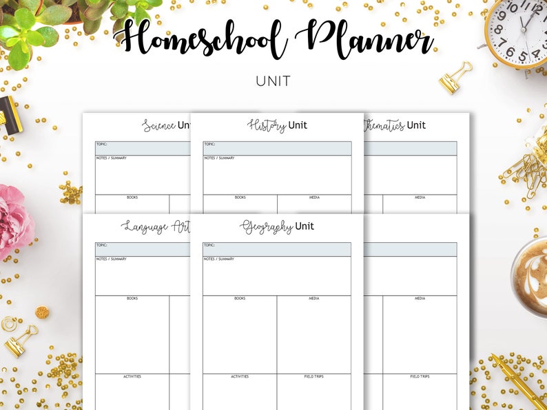 Homeschool Planner Lesson Plan Ultimate Undated Printable Curriculum ...