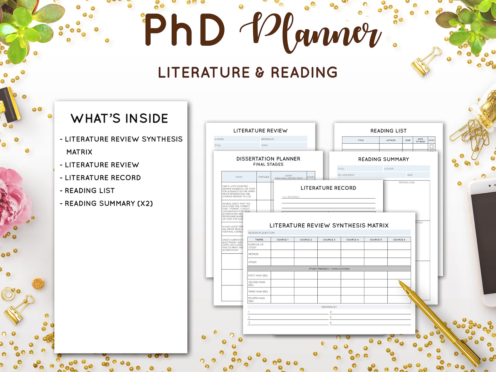 Phd Planner Graduate School Planner Thesis Planner - Etsy