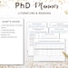 Phd Planner, Graduate School Planner, Thesis Planner, Dissertation ...