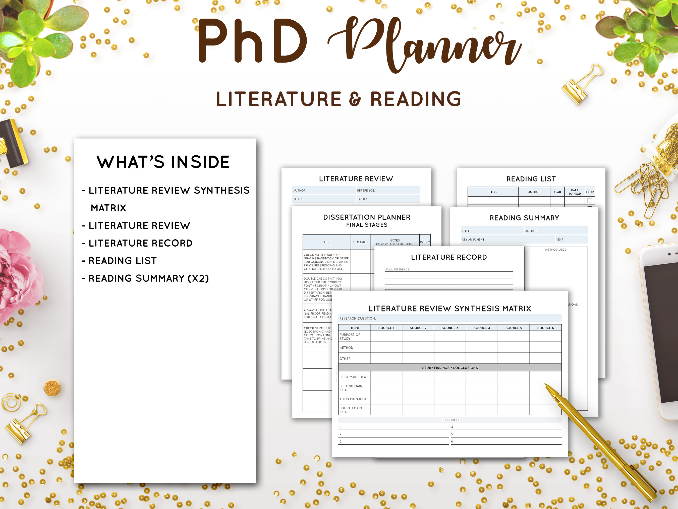 Phd Planner Graduate School Planner Thesis Planner - Etsy