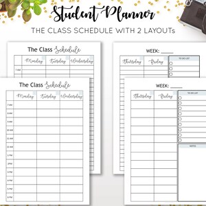 Student Planner Printable, Academic Planner, Study Template, Homeschool ...