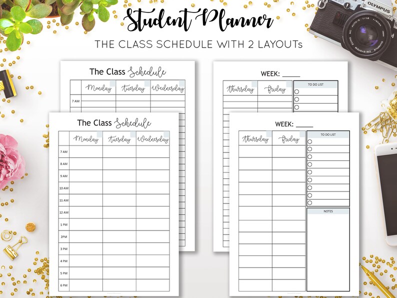 Student Planner Printable, Academic Planner, Study Template, Homeschool ...