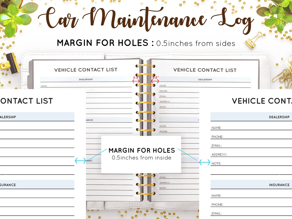 Car Maintenance Log, Vehicle Maintenance, Car Log Book, Car Maintenance ...