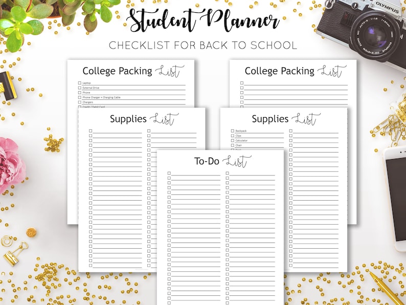 Student Planner Printable, Academic Planner, Study Template, Homeschool ...