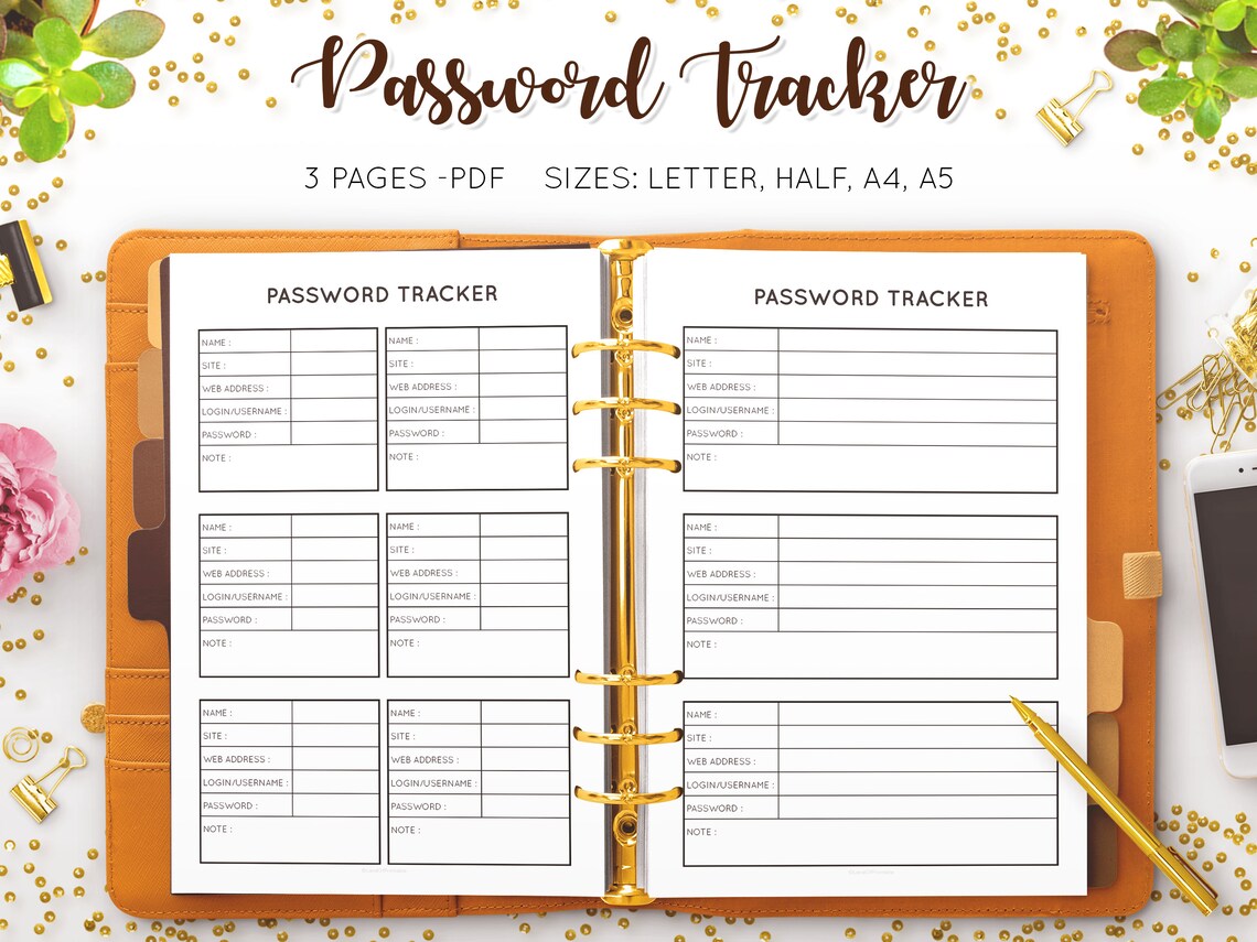 Password Tracker Log Password Organizer Password Keeper - Etsy