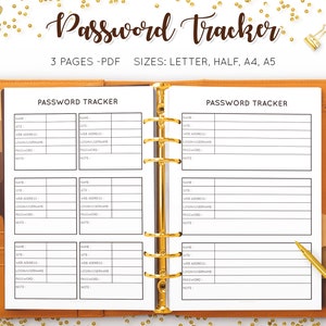 Password Tracker Log Password Organizer Password Keeper Password List ...
