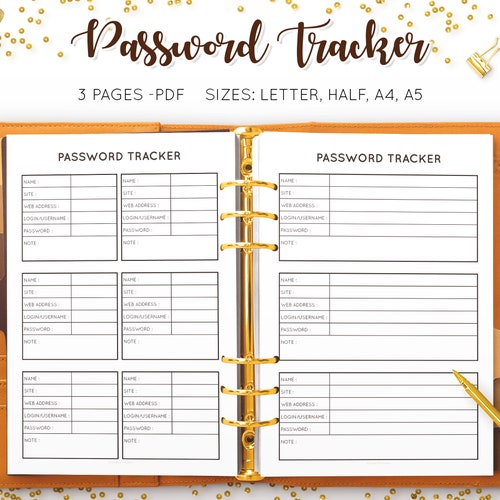 Password Tracker Log Password Organizer Password Keeper - Etsy