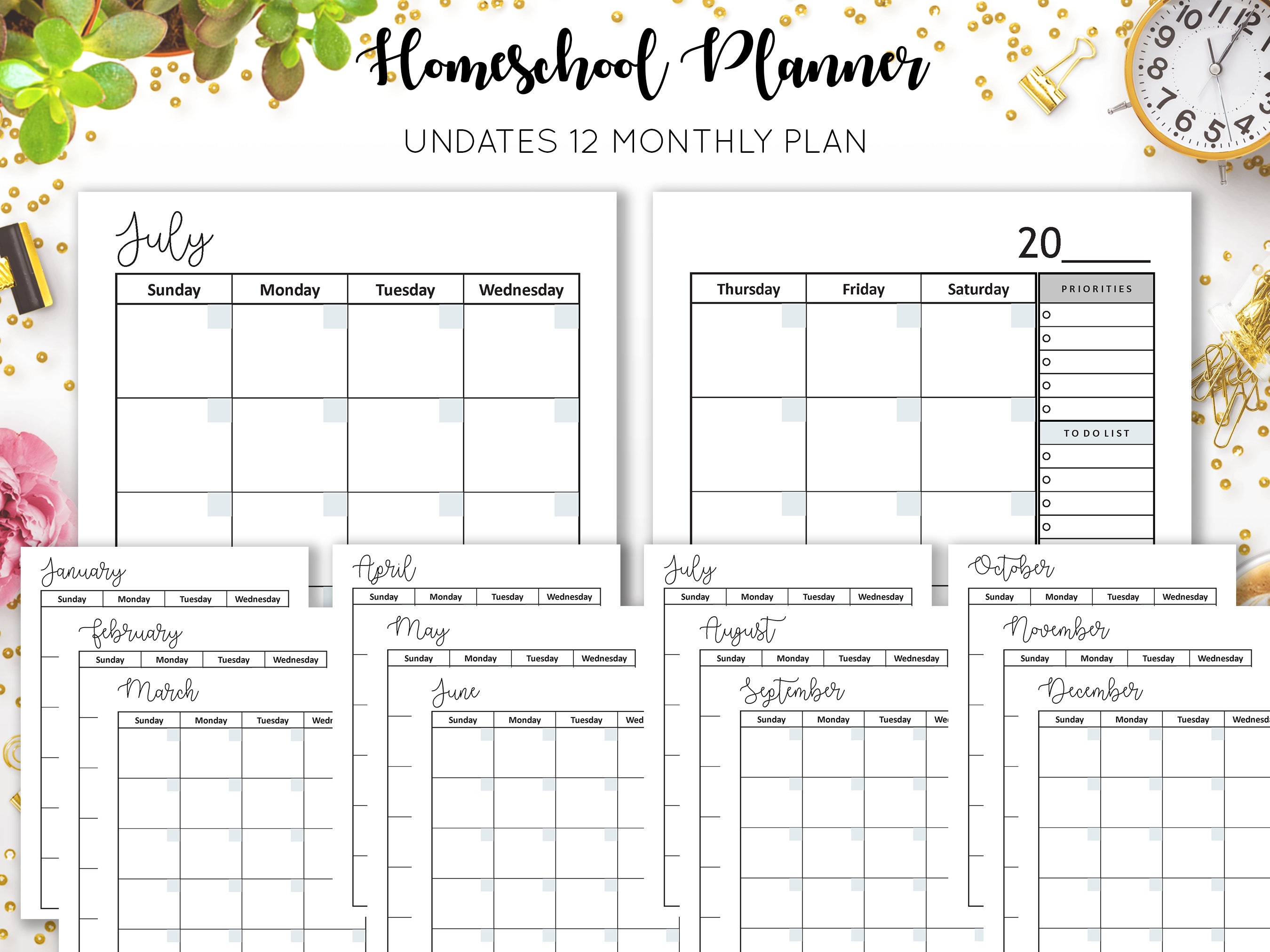 Homeschool Planner Lesson Plan Ultimate Printable Curriculum Academic ...