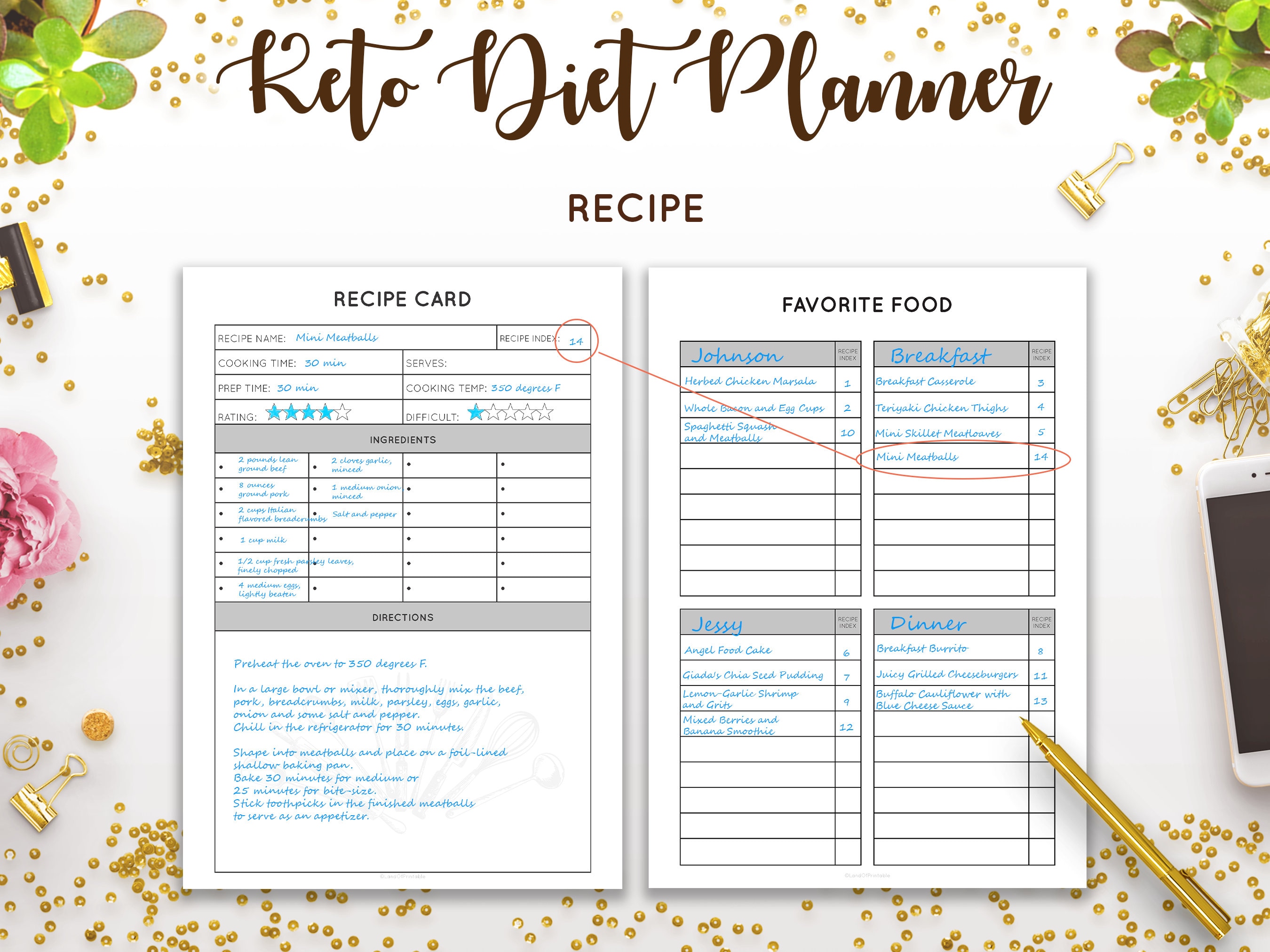 Keto Diet Planner, Weight Loss Tracker, Ketogenic Diet, Low Carb Meal ...