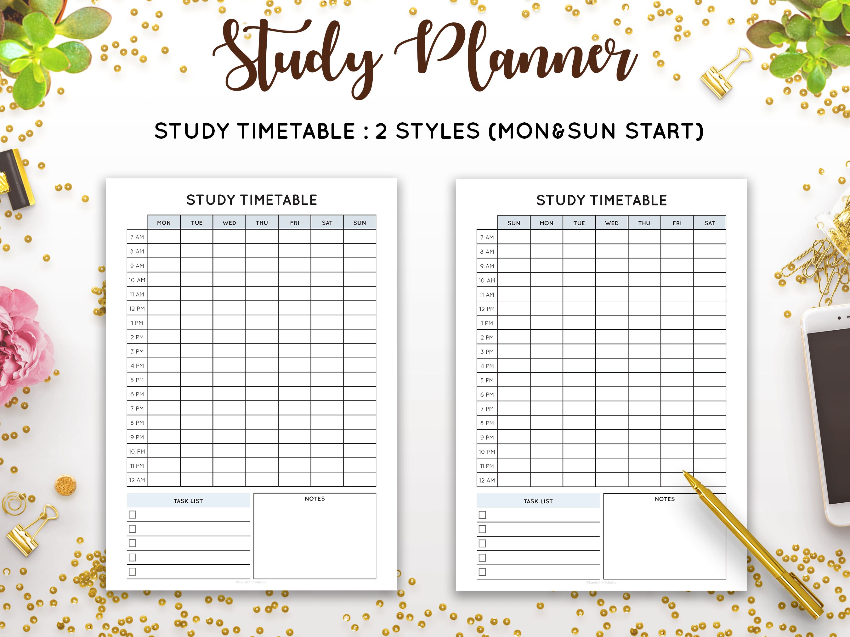 Study Planner Student Planner Digital Study Planner Daily - Etsy