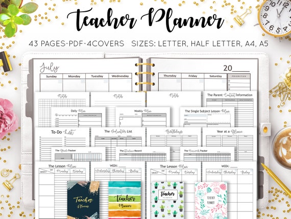 Teacher Planner Lesson Plan Template Academic Planner - Etsy