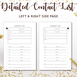 Detailed Address Book, Address Book With Tabs, Contact List, Address ...