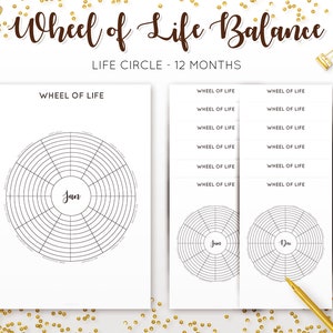 Wheel of Life Balance, Wheel of Life Template, Goal Planner, Life ...