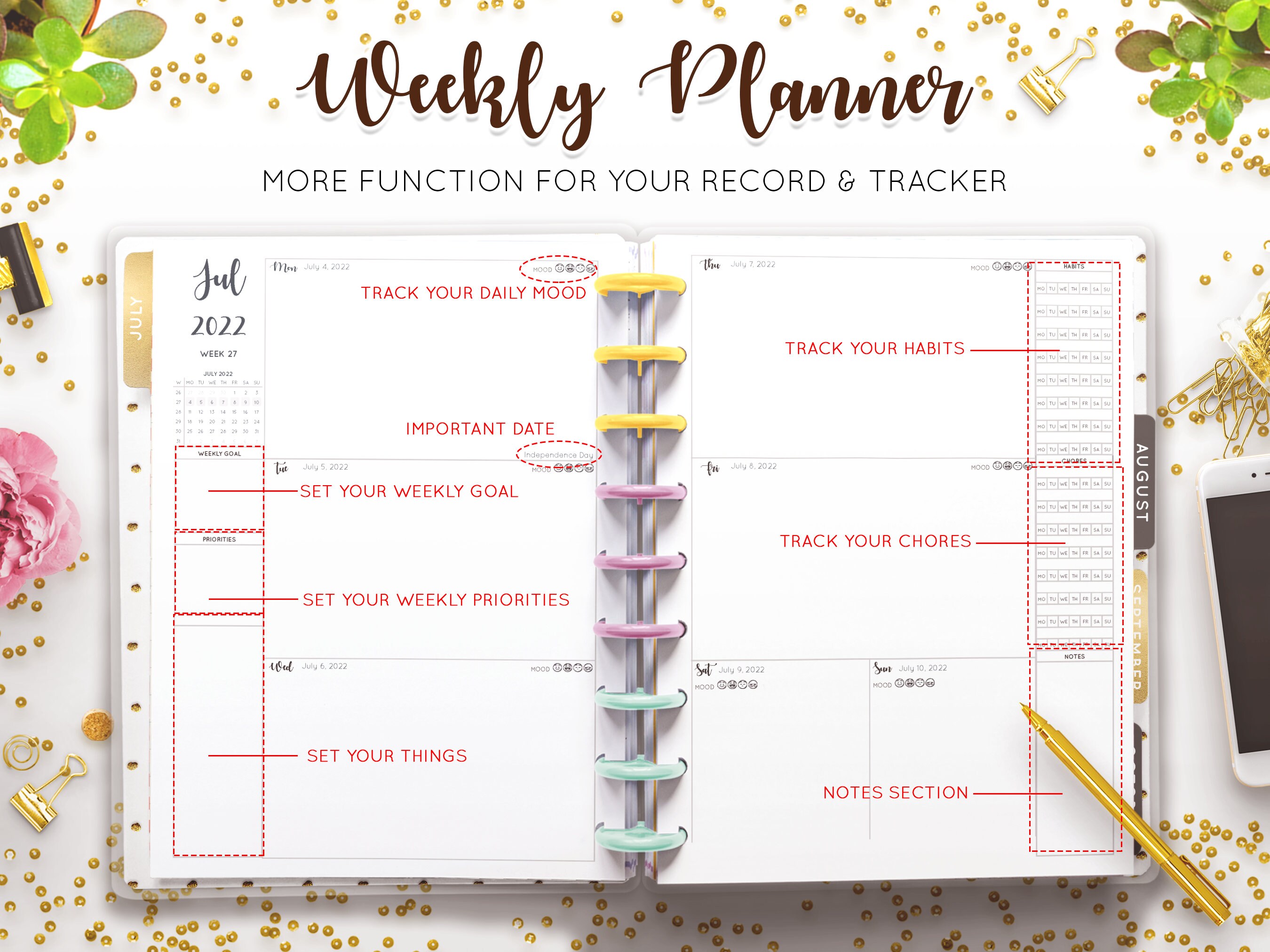 2022 2023 Weekly Planner 2022 2023 Planner 365 Day Planner - Etsy