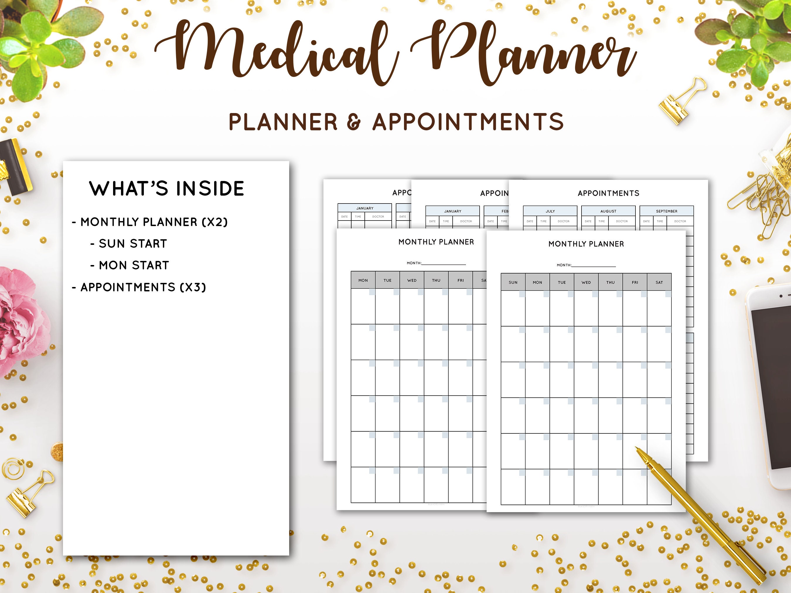 Medical Planner Printable, Medical Tracker, Medical Binder, Health Care ...