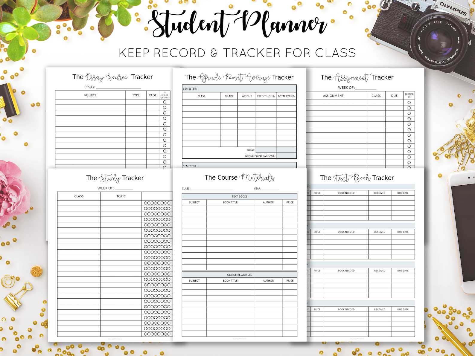 Student Planner Printable Academic Planner Study Template - Etsy