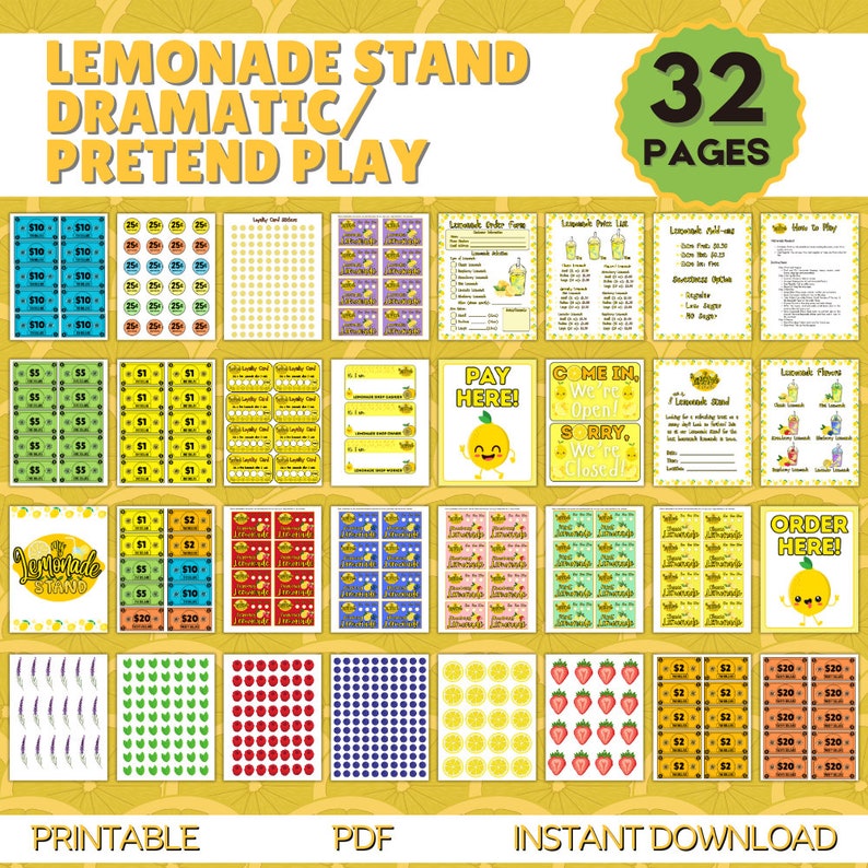 Lemonade Stand Decor Kit, DIY Summer Activity, Imaginative Role Play ...