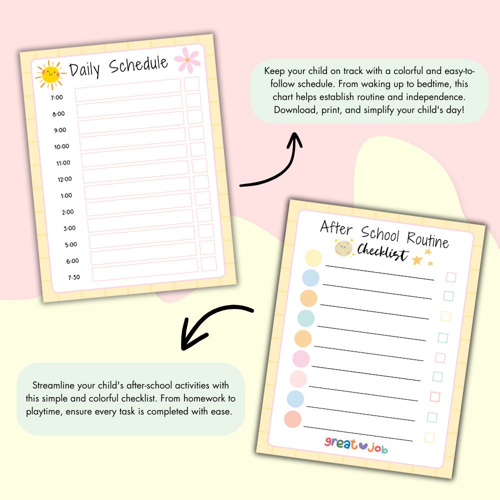 Daily Checklist | Editable Kids Chore Chart Bundle | Screen Time ...