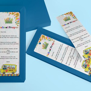 School Backpack Prayer Cards, First Day of School Printable Book Mark ...