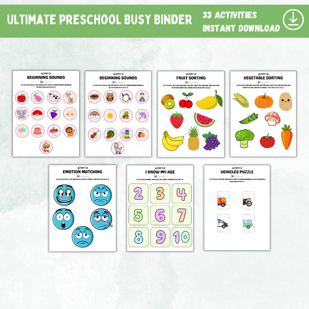 Toddler Busy Book | Toddler Learning Folder | Homeschool Binder ...
