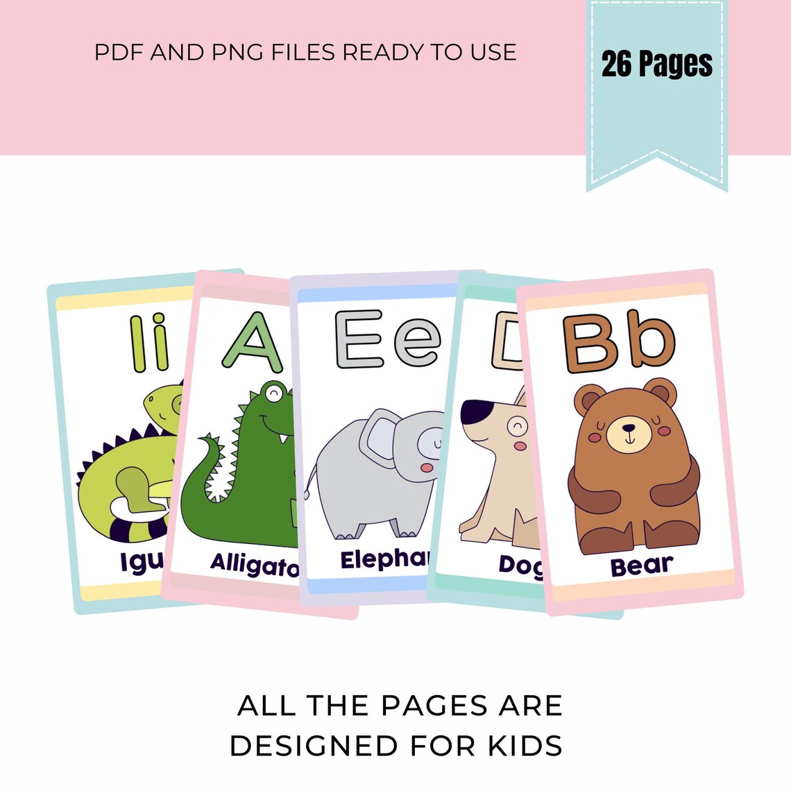 Alphabet Animal Flashcards, Printable Educational Flashcards for ...