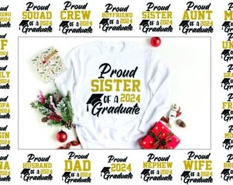 Proud Family of a 2024 Graduate Svg, 2024 Graduation Svg, Proud ...