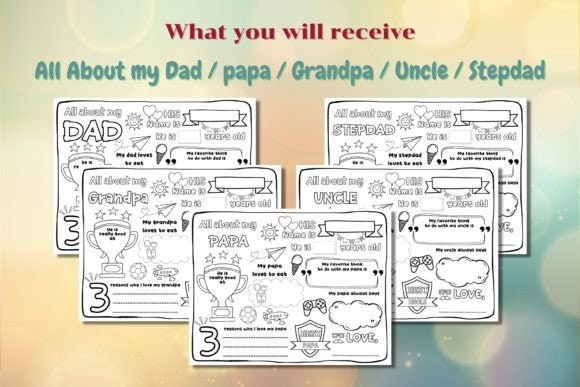 Father's Day Printable All About My Dad Printable Father' Diy Keepsake ...