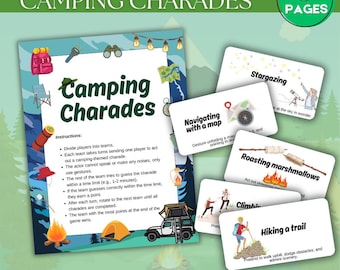 Camping Charades Camping Activities for Kids Camping Games Adults ...