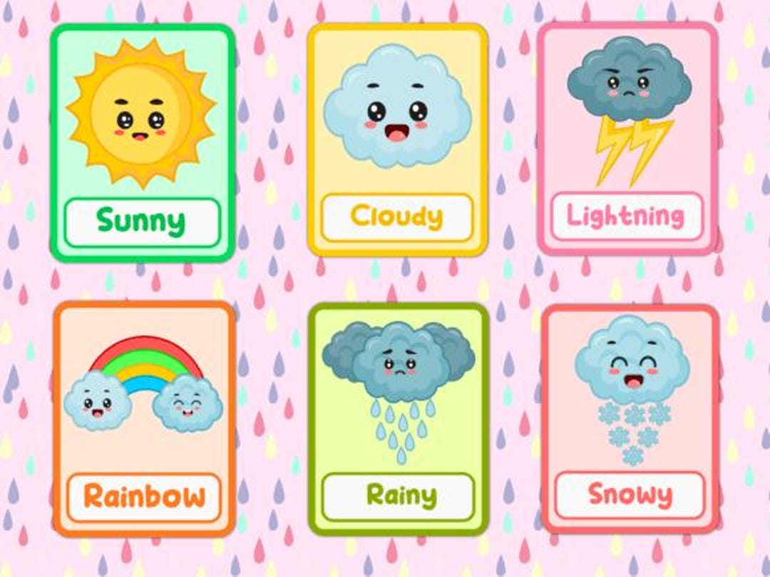 Weather Flash Cards, Preschool Printable Activities, Learn the Weather ...