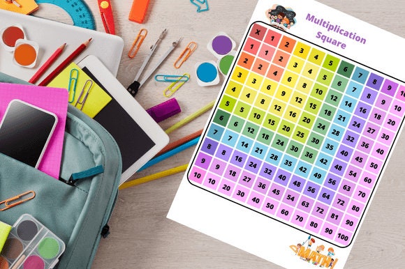 Times Table Chart, Multiplication Teaching Aids, Math Poster, Worksheet ...