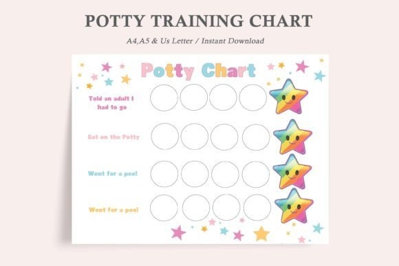 Potty Training Chart, Toilet Training Boys, Behavior Chart, Printable ...