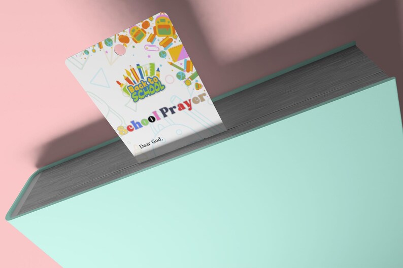 School Backpack Prayer Cards, First Day of School Printable Book Mark ...