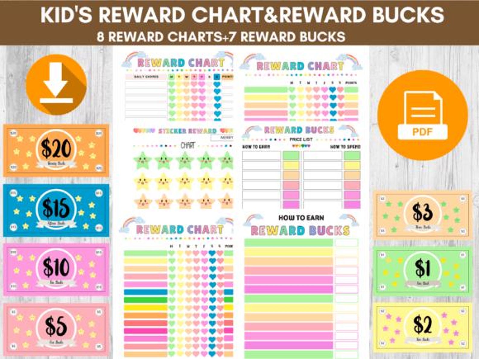 Chore Reward Points System, Chore Chart for Kids, Mom Bucks, Kids Board ...