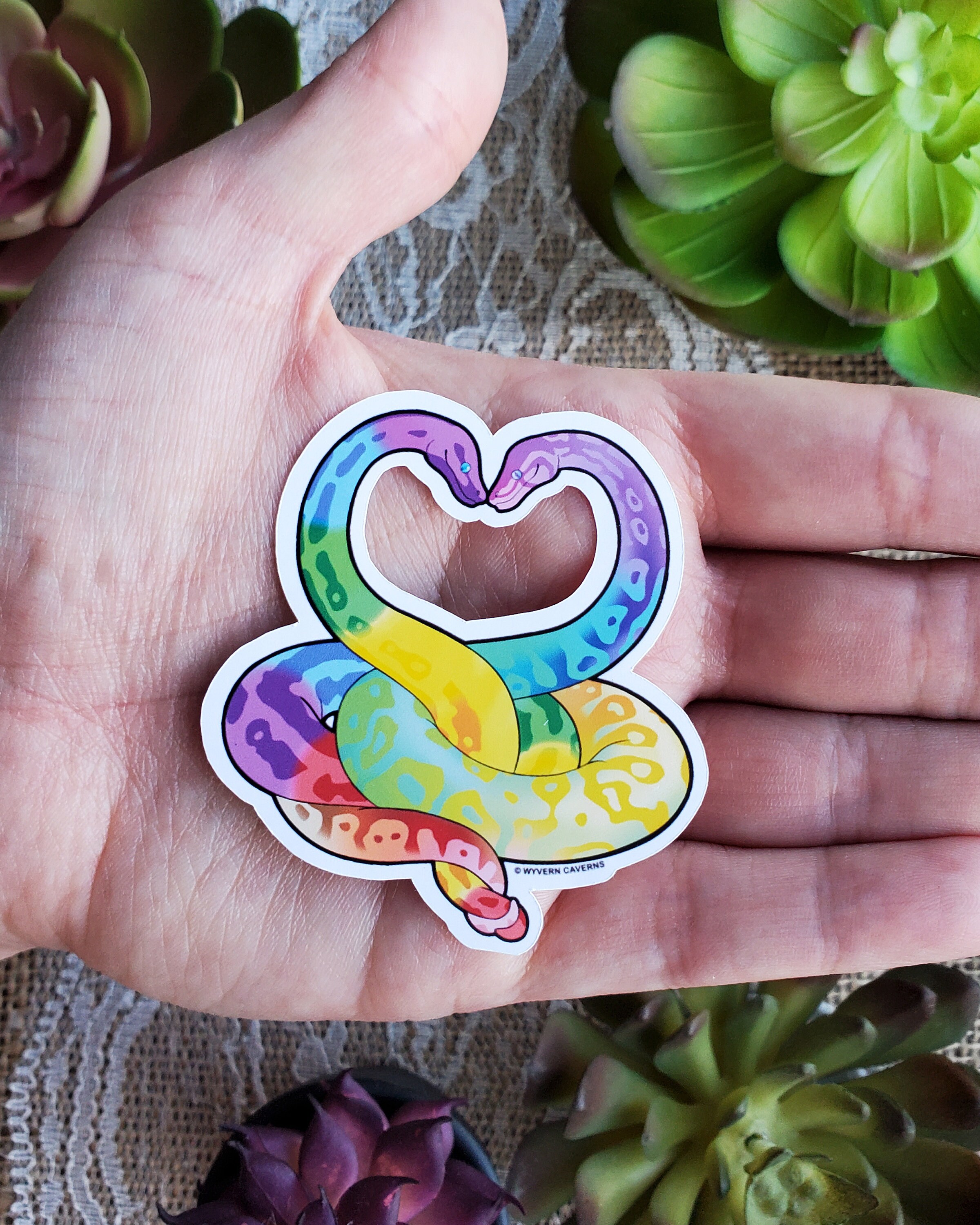 Rainbow/ Pride Heart Ball Python Snake Sticker - Etsy