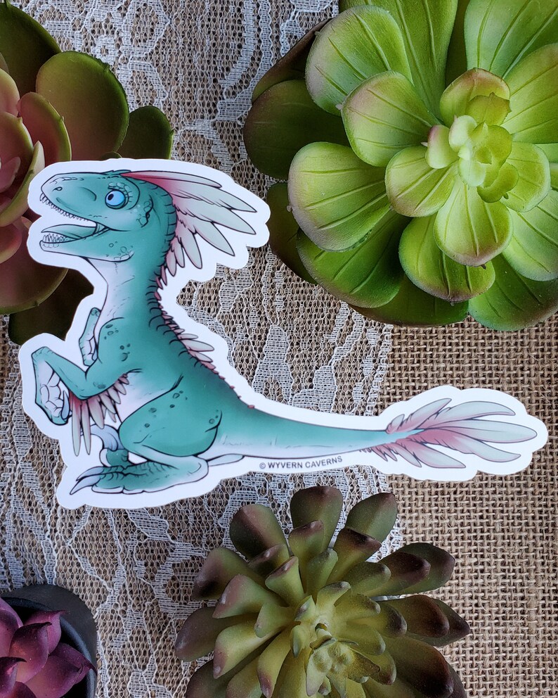 Cute Baby Raptor Sticker Dinosaur | Etsy