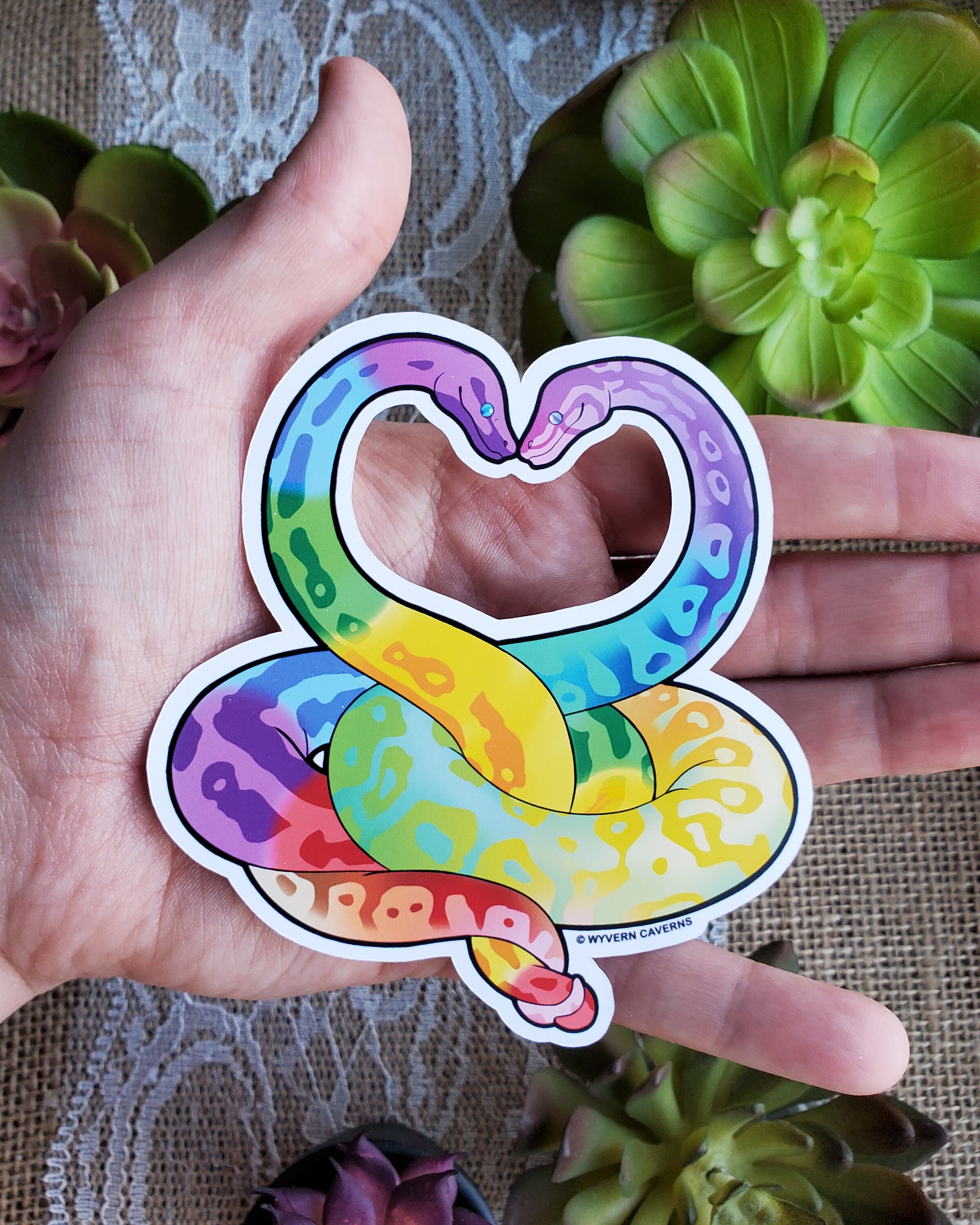 Rainbow/ Pride Heart Ball Python Snake Sticker - Etsy