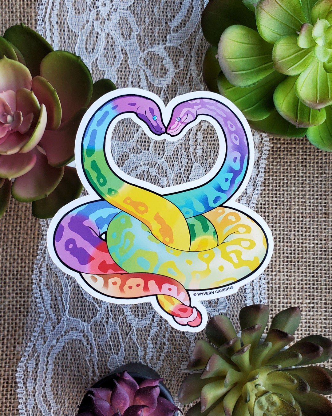 Rainbow/ Pride Heart Ball Python Snake Sticker - Etsy