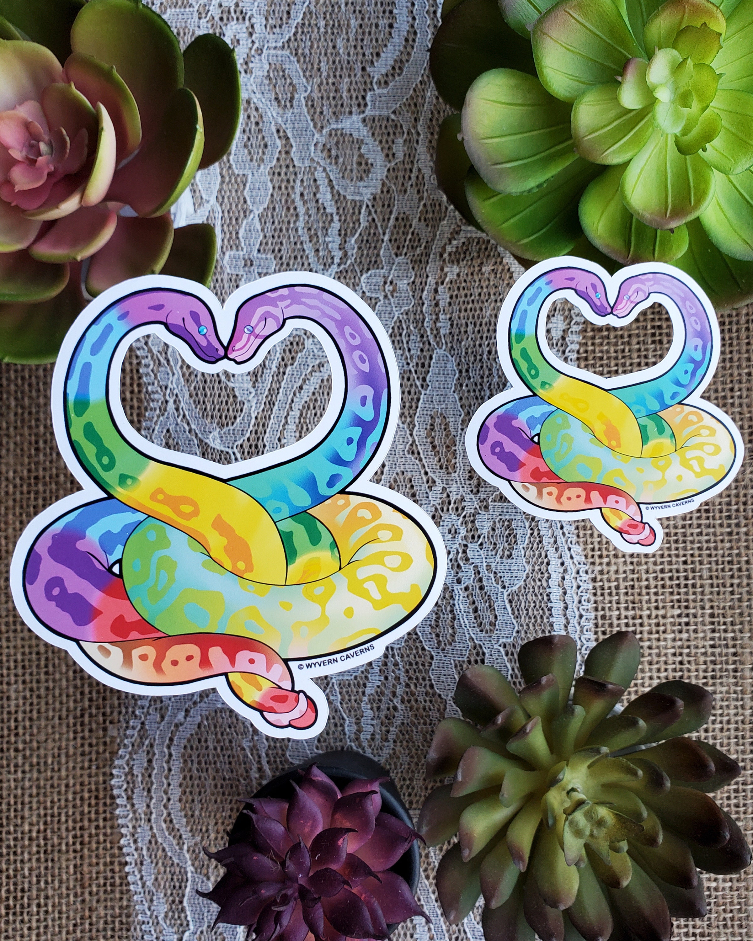 Rainbow/ Pride Heart Ball Python Snake Sticker - Etsy