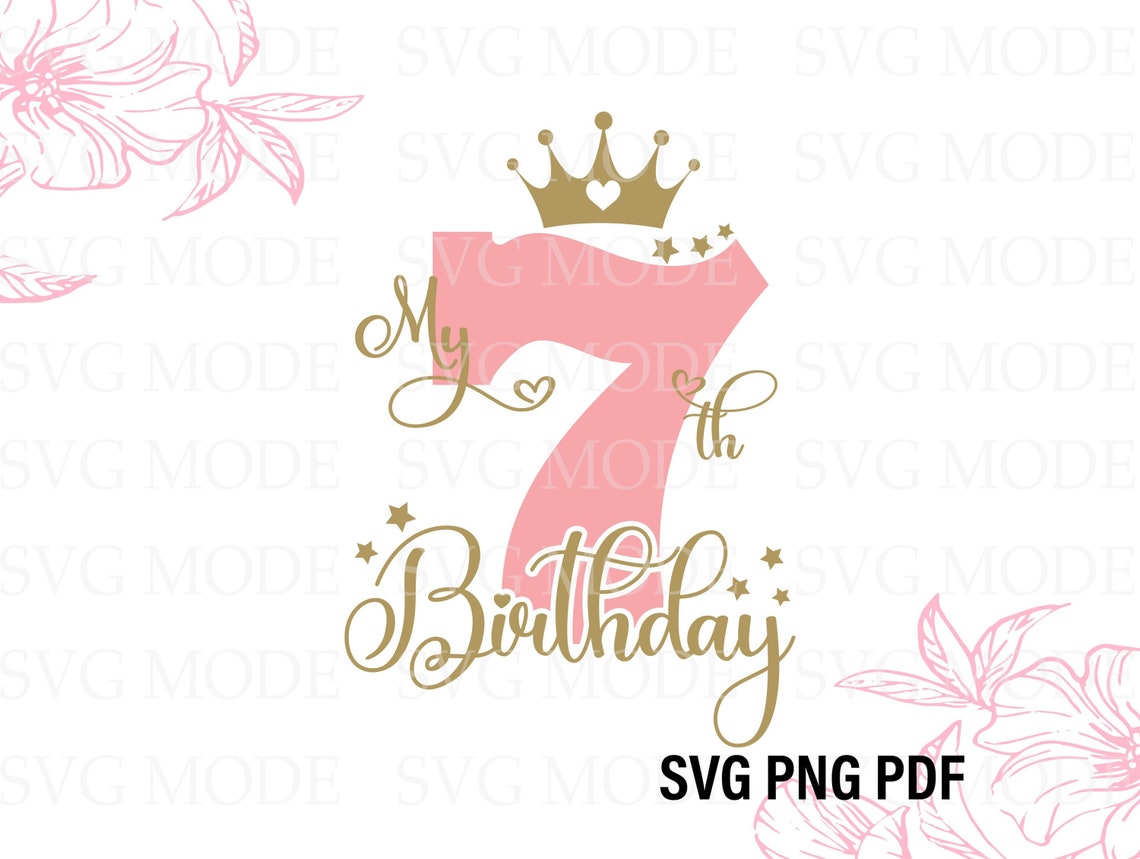 7th Birthday SVG PNG PDF , 7th Birthday Svg, Birthday Svg, Seventh ...
