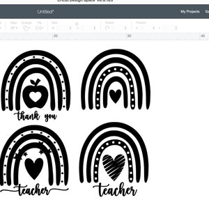 Boho Rainbow Svg Bundle, Teacher Rainbow Svg, Thank You Teacher Svg ...